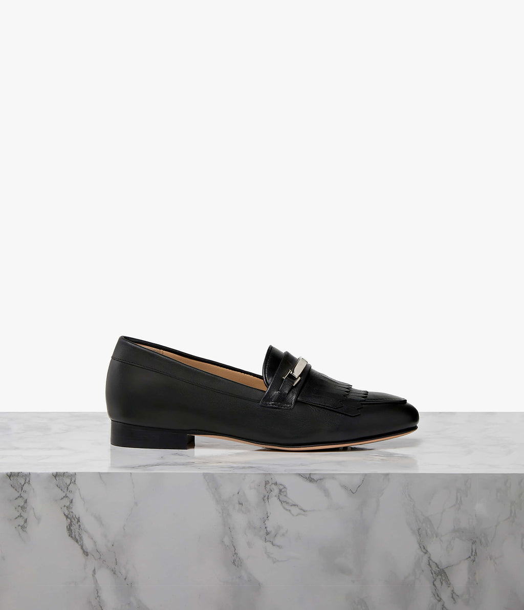 Elan Black Soft Leather Loafers by Each x Every